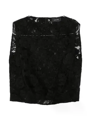 Simone Rocha Heavy-lace Sleeveless Top - Black