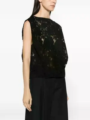 Simone Rocha Sleeveless Floral Lace Top