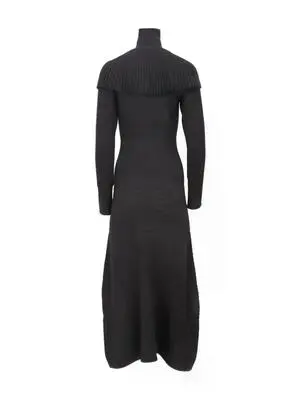 Isaia Ribbed High-neck Maxi Dress - Black