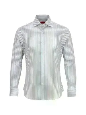 Isaia Striped Long-sleeve Shirt - White