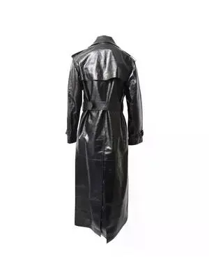 MARIO VALENTINO VINTAGE Double-breasted Leather Trench Coat