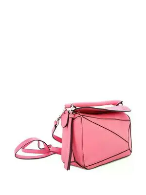 Loewe Puzzle Bag Leather Mini Crossbody Bag - Pink