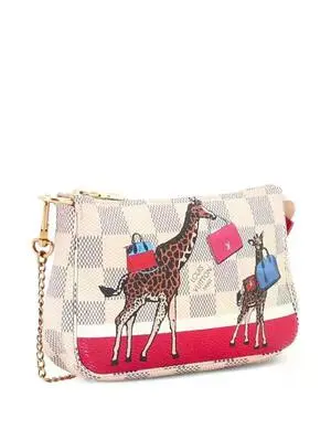LOUIS VUITTON Pochette Accessoires Limited Edition Damier Mini Clutch Bag - White