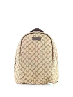 Gucci Zip Around Travel Gg Canvas Backpack - Brown