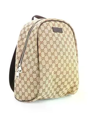 Gucci Zip Around Travel Gg Canvas Backpack