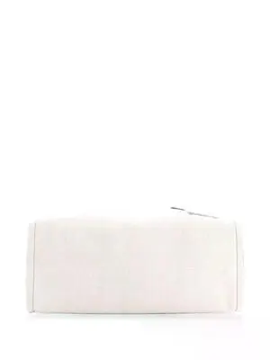 Prada Logo Linen Blend Large Tote Bag