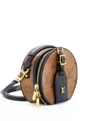 LOUIS VUITTON Petite Boite Chapeau Bag Reverse Monogram Canvas Shoulder Bag - Brown