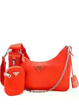 Prada Prada Tessuto Convertible Crossbody Bag Orange
