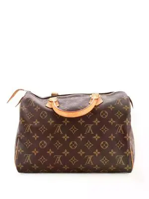 LOUIS VUITTON Speedy Handbag Monogram Canvas 30 Satchel - Brown
