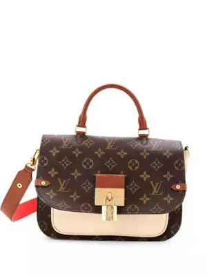 LOUIS VUITTON Vaugirard Handbag Monogram Canvas With Leather Satchel - Brown