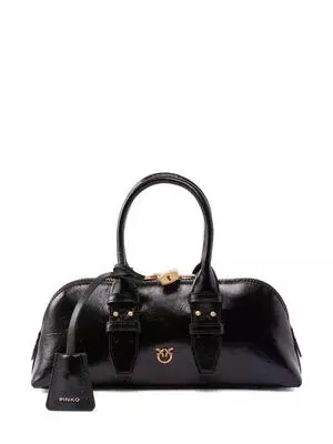 Pinko Love Birds Leather Tote Bag - Black