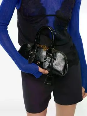 Pinko Love Birds Leather Tote Bag - Black