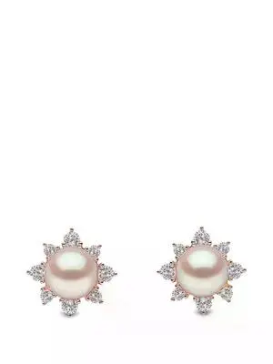 Yoko London Freshwater Pearl And Diamond Star Earrings - Pink