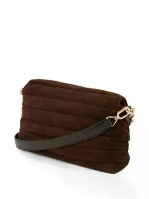 Karl Lagerfeld K/essential Plie Flap Suede Crossbody Bag - Brown