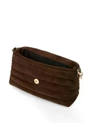 Karl Lagerfeld K/essential Plie Flap Suede Crossbody Bag - Brown