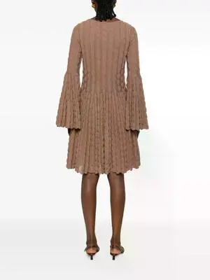 ANTONINO VALENTI Textured Bell-sleeve Mini Dress