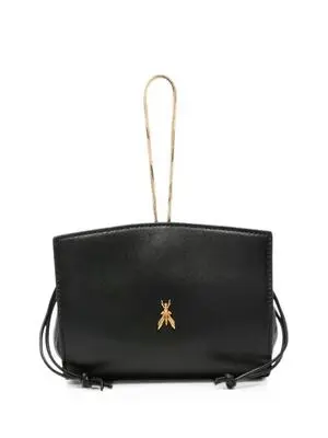 Patrizia Pepe Logo-plaque Drawstring Clutch Bag - Black