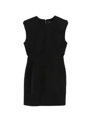MUGLER Padded-shoulder Sleeveless Mini Dress - Black