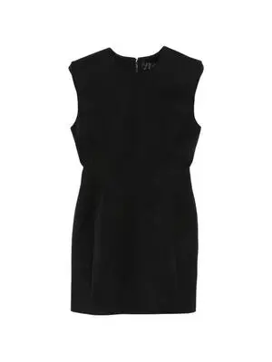 MUGLER Padded-shoulder Sleeveless Mini Dress - Black
