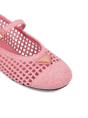Prada Open Knit Ballet Flats