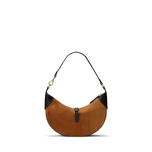 Ralph Lauren Polo Id Suede Mini Shoulder Bag - Toffee/black