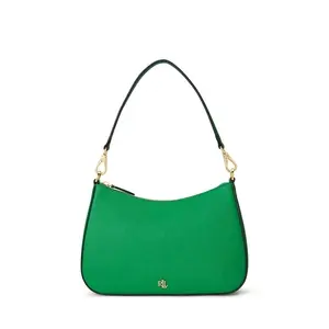 Ralph Lauren Crosshatch Leather Medium Danni Bag - Green Topaz