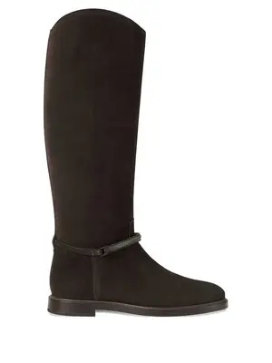 Brunello Cucinelli Suede Boots With Precious Strap