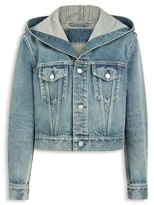Alaïa Denim Jacket With Hood - Blue