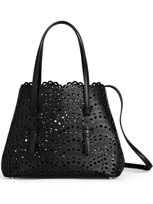 Alaïa ALAÏA Vienne Wave Mina 25 Bag In Calf Leather Black