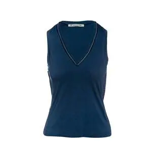 CONQUISTA Zip Detail Sleeveless Top