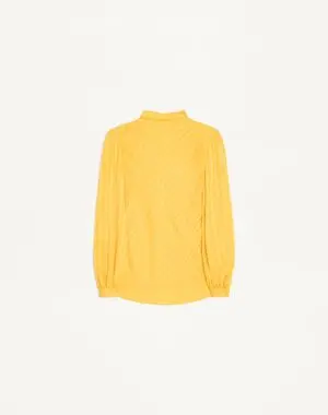 Valentino Garavani Vlogo Striped Jacquard Top With Padded Shoulders