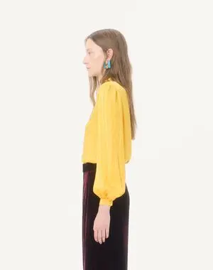 Valentino Garavani Vlogo Striped Jacquard Top With Padded Shoulders