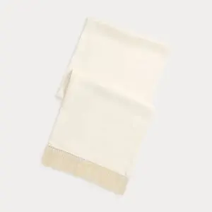 Ralph Lauren Fringe Silk Twill Scarf - Off-white