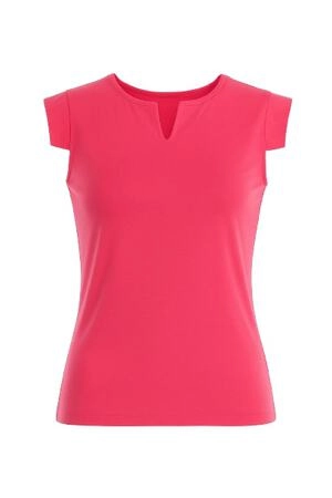 CONQUISTA V Neck Cap Sleeve Top