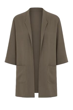 CONQUISTA Open Front Khaki Cardigan