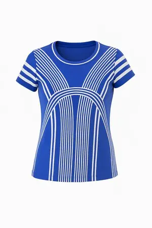 CONQUISTA Royal Graphic Jersey Top – Short Sleeves, Stretch Fit - Blue
