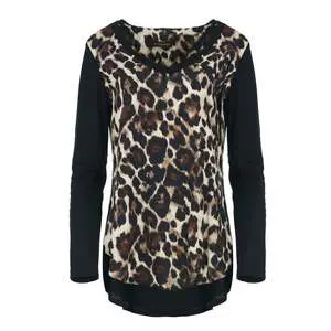 CONQUISTA Wild Instinct Mixed Media Top