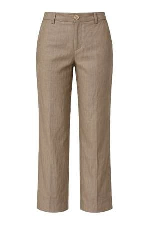 CONQUISTA Straight Linen Pants Khaki - Green