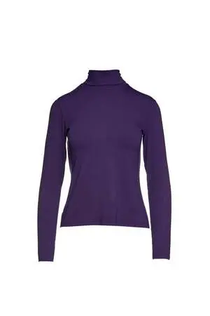 CONQUISTA Long Sleeve Polo Neck Jumper - Purple