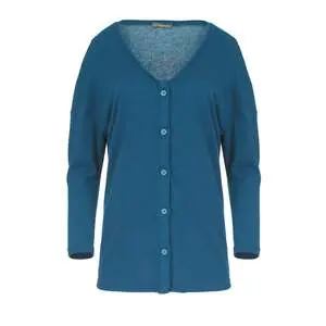 CONQUISTA Petrol Knit Button Cardigan - Blue