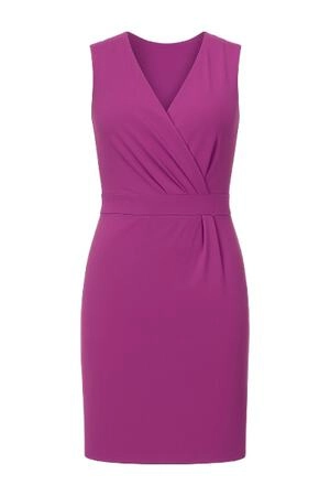 CONQUISTA Sleeveless Faux Wrap Dress - Pink
