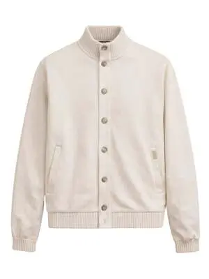 FAY Ribbed Trim Bomber Jacket