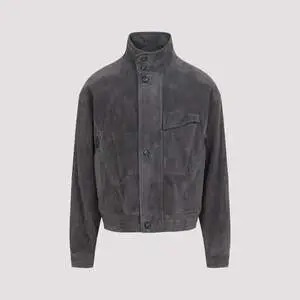 Giorgio Armani S Goat Leather Blouson Jacket - Grey