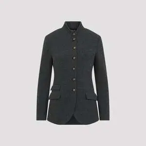 Giorgio Armani Wool-blend Blazer Jacket - Grey