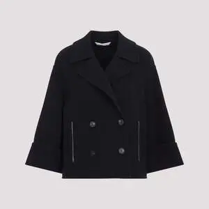 Peserico Double-breasted Wool Shortcoat With Cashmere Blend