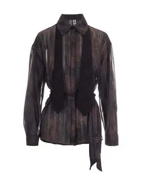 Liu Jo Sheer Printed Shirt With Integrated Tie