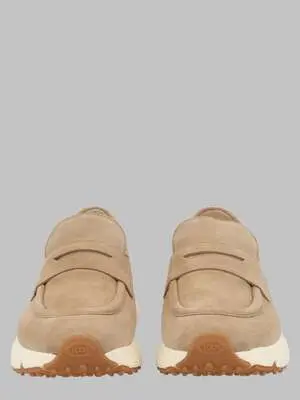 TOD`S Tod's Mini Sport Suede Loafer In Calfskin - Beige