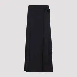 Studio Nicholson Knife Pleat Belted Midi Skirt - Black