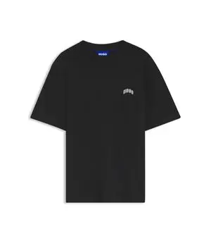 Hugo Regular-fit Cotton T-shirt With Varsity Logo - Black