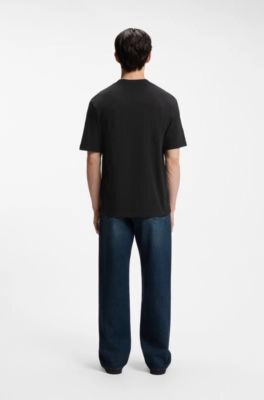 Hugo Regular-fit Cotton T-shirt With Varsity Logo